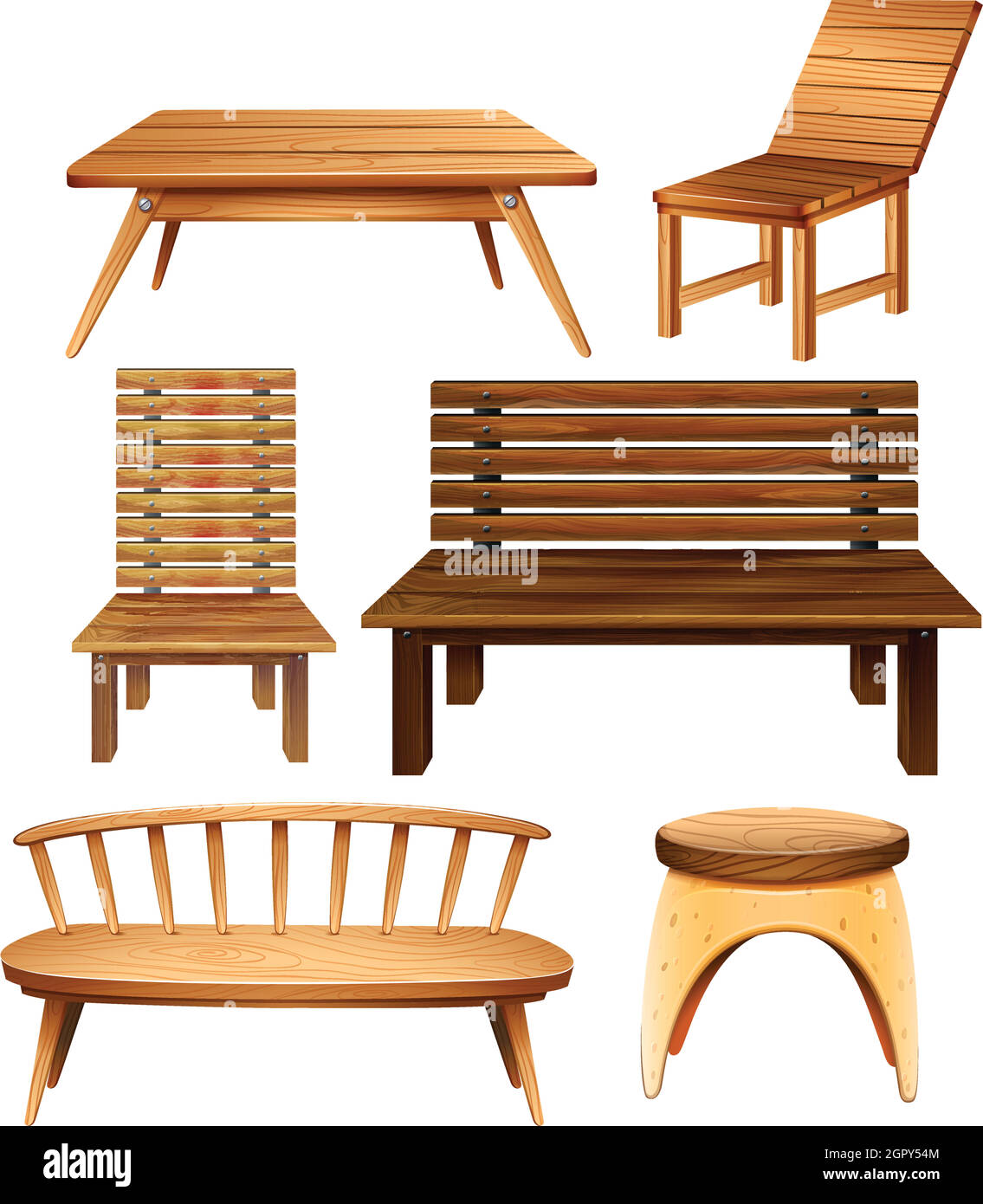 Wooden table isolated on white Stock Vector Images - Alamy