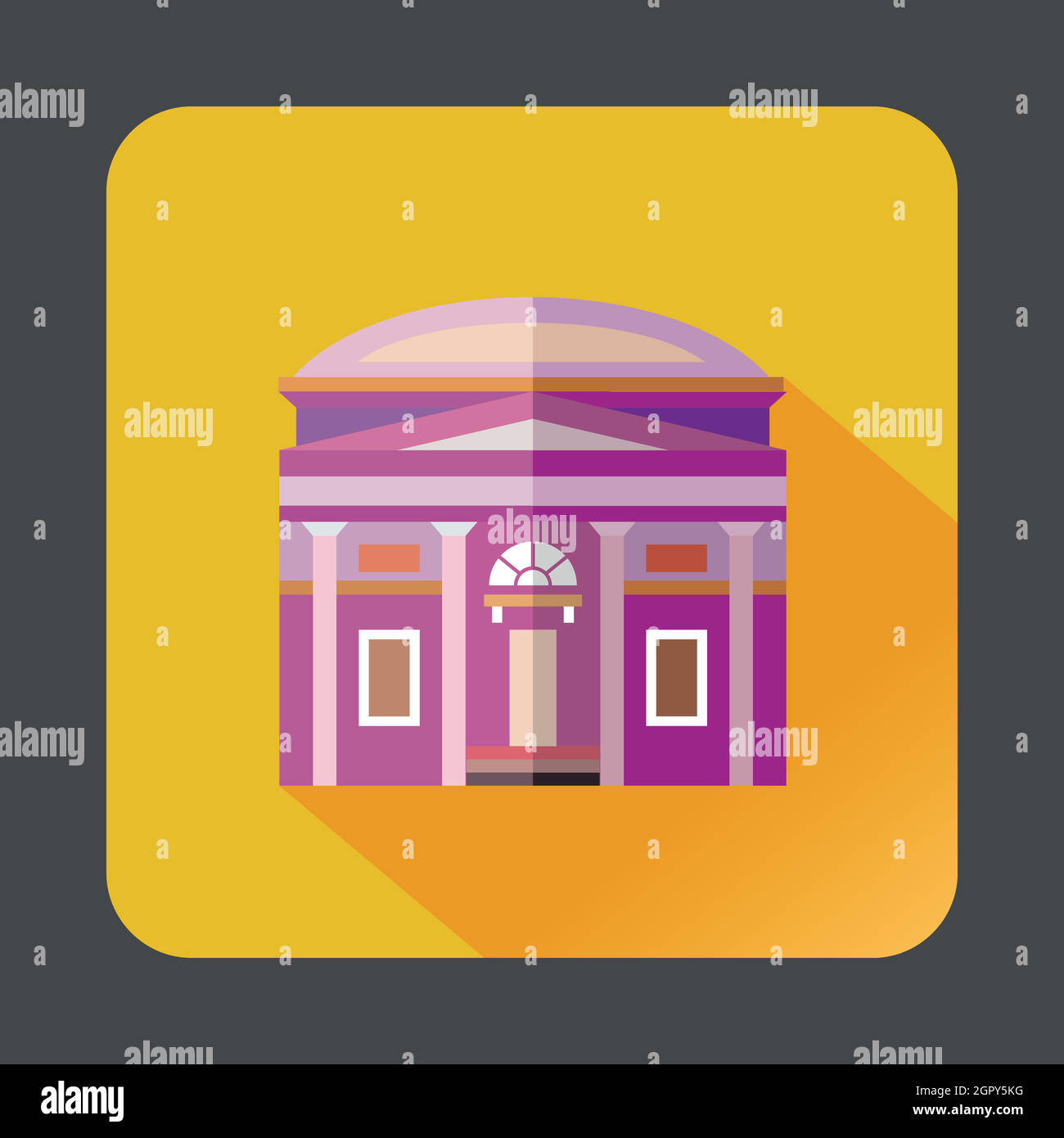 Building with a round roof icon, flat style Stock Vector Image & Art ...