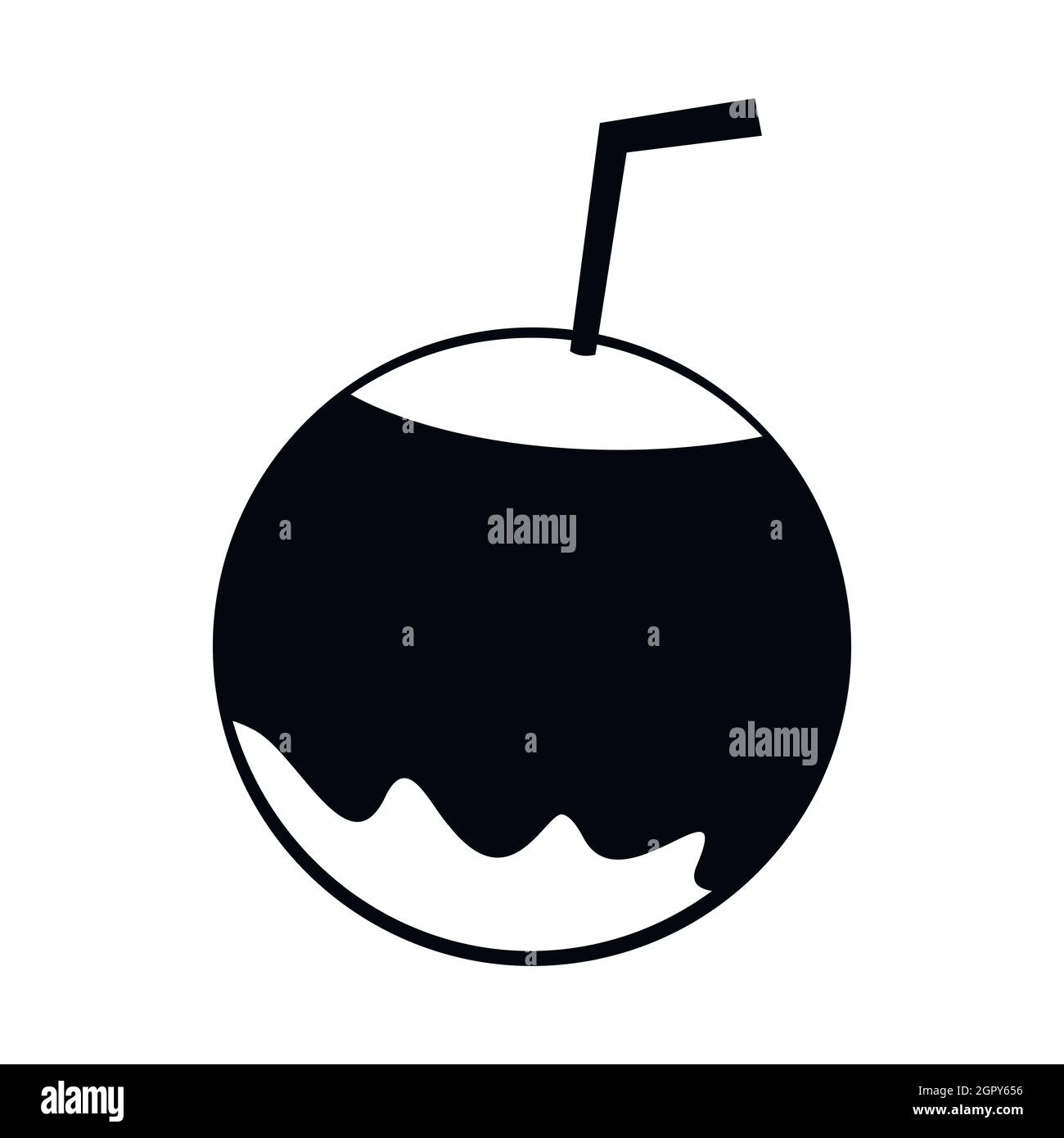 Coconut with straw icon, simple style Stock Vector Image & Art - Alamy
