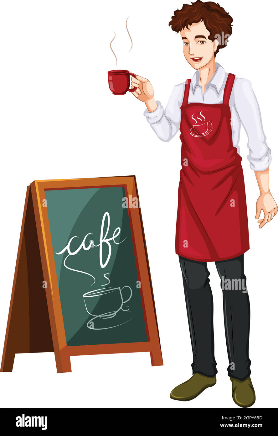 Working in a cafe Stock Vector Images - Alamy