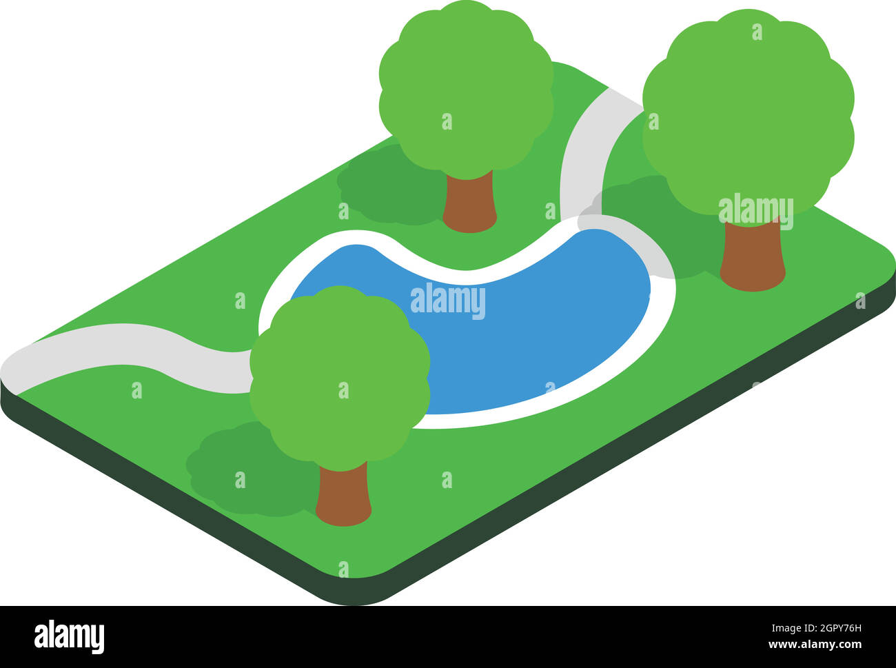 Small pond in the park icon, isometric 3d style Stock Vector Image ...