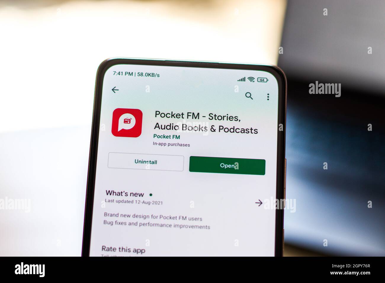 West Bangal, India - September 28, 2021 : Pocket FM logo on phone ...