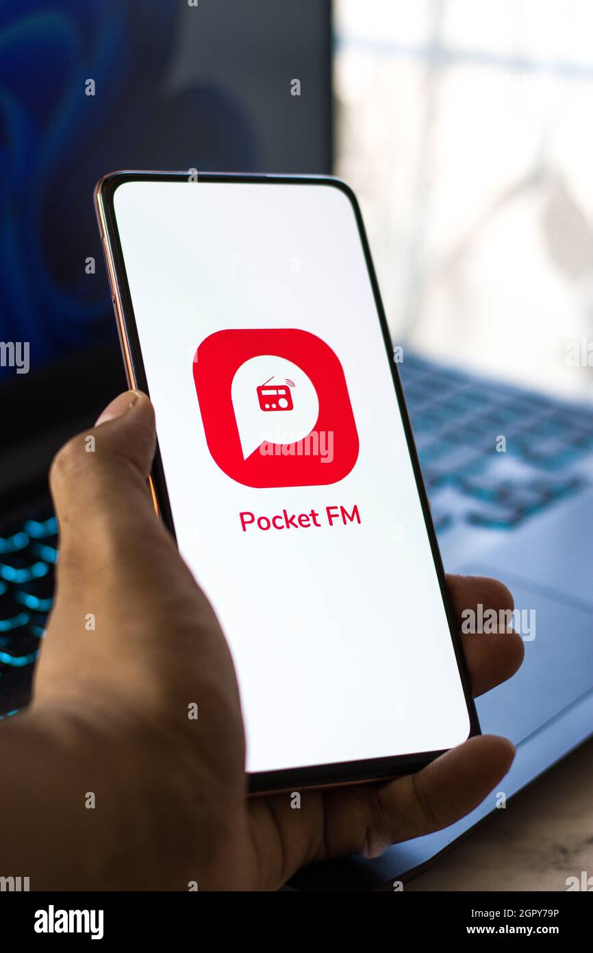 West Bangal, India - September 28, 2021 : Pocket FM logo on phone ...