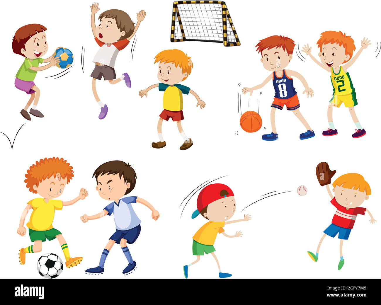 Boys playing different sports Stock Vector Image & Art - Alamy