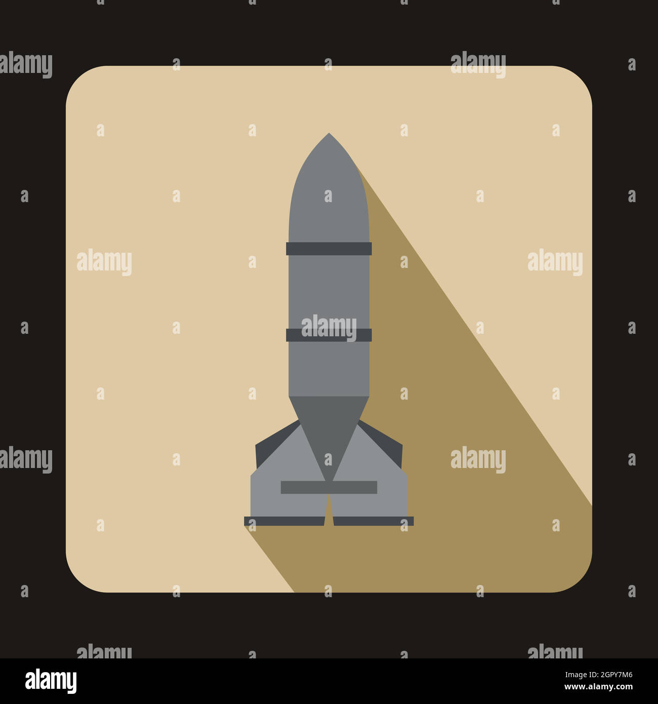 Missile rocket icon flat style Stock Vector Images - Alamy