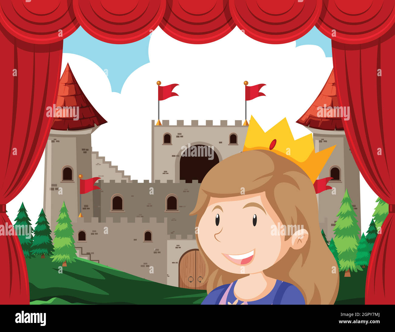 Girl in foreground Stock Vector Images - Alamy