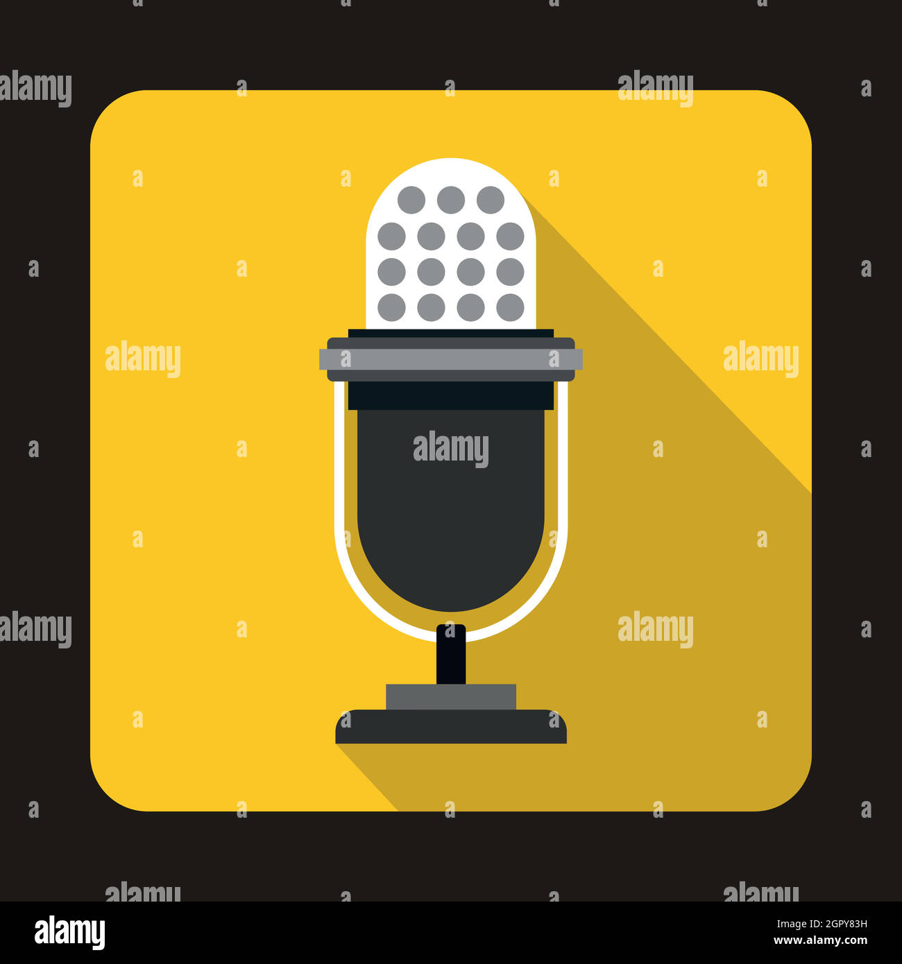 Retro microphone icon in flat style Stock Vector Image & Art - Alamy