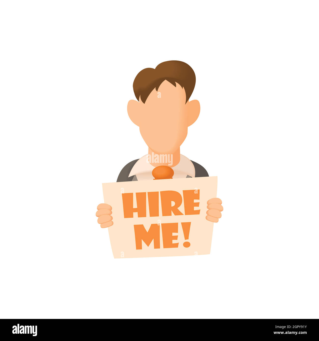 Male avatar with sign Hire me icon, cartoon style Stock Vector Image ...