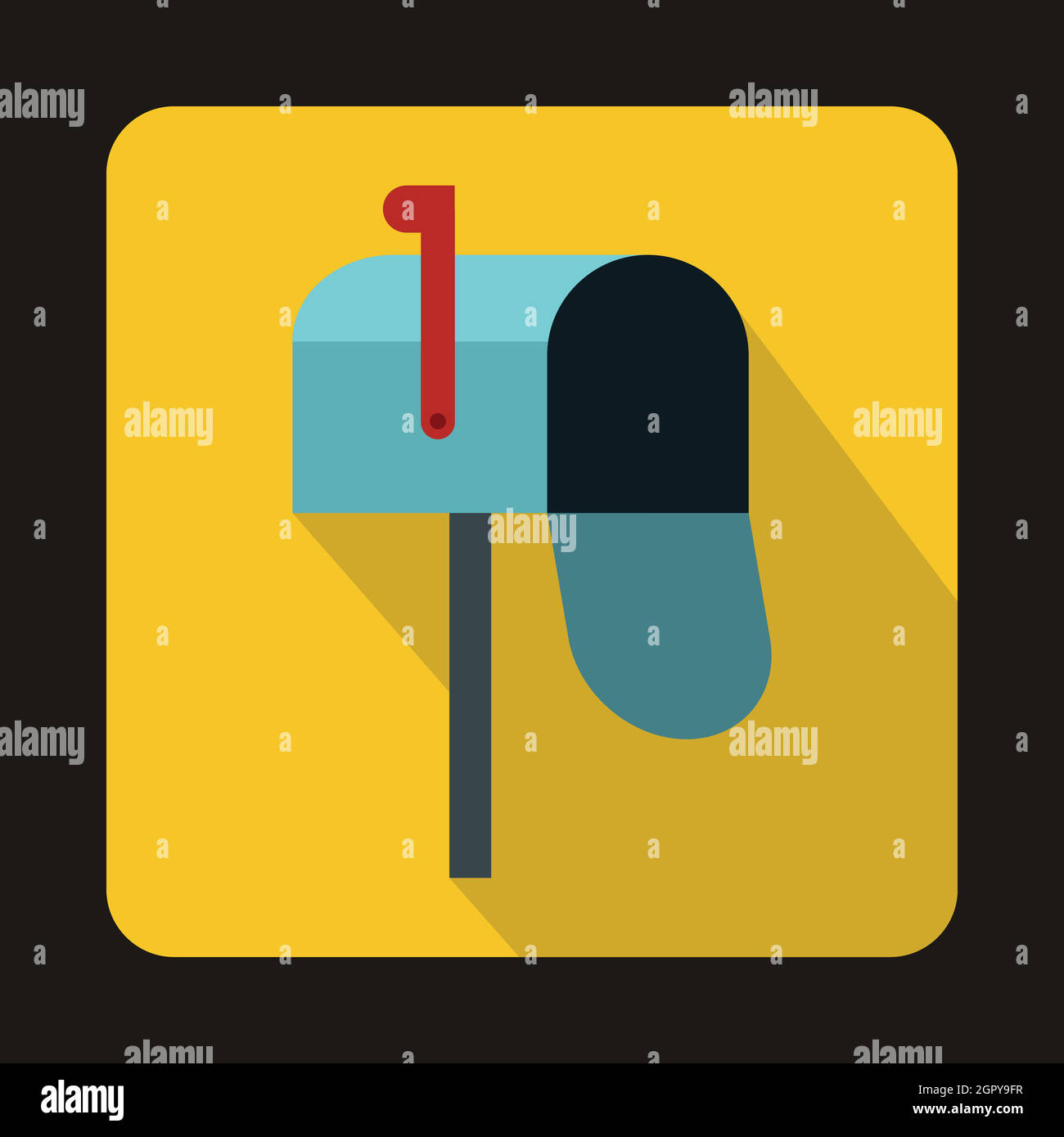 Open blue mailbox icon in flat style Stock Vector Image & Art - Alamy