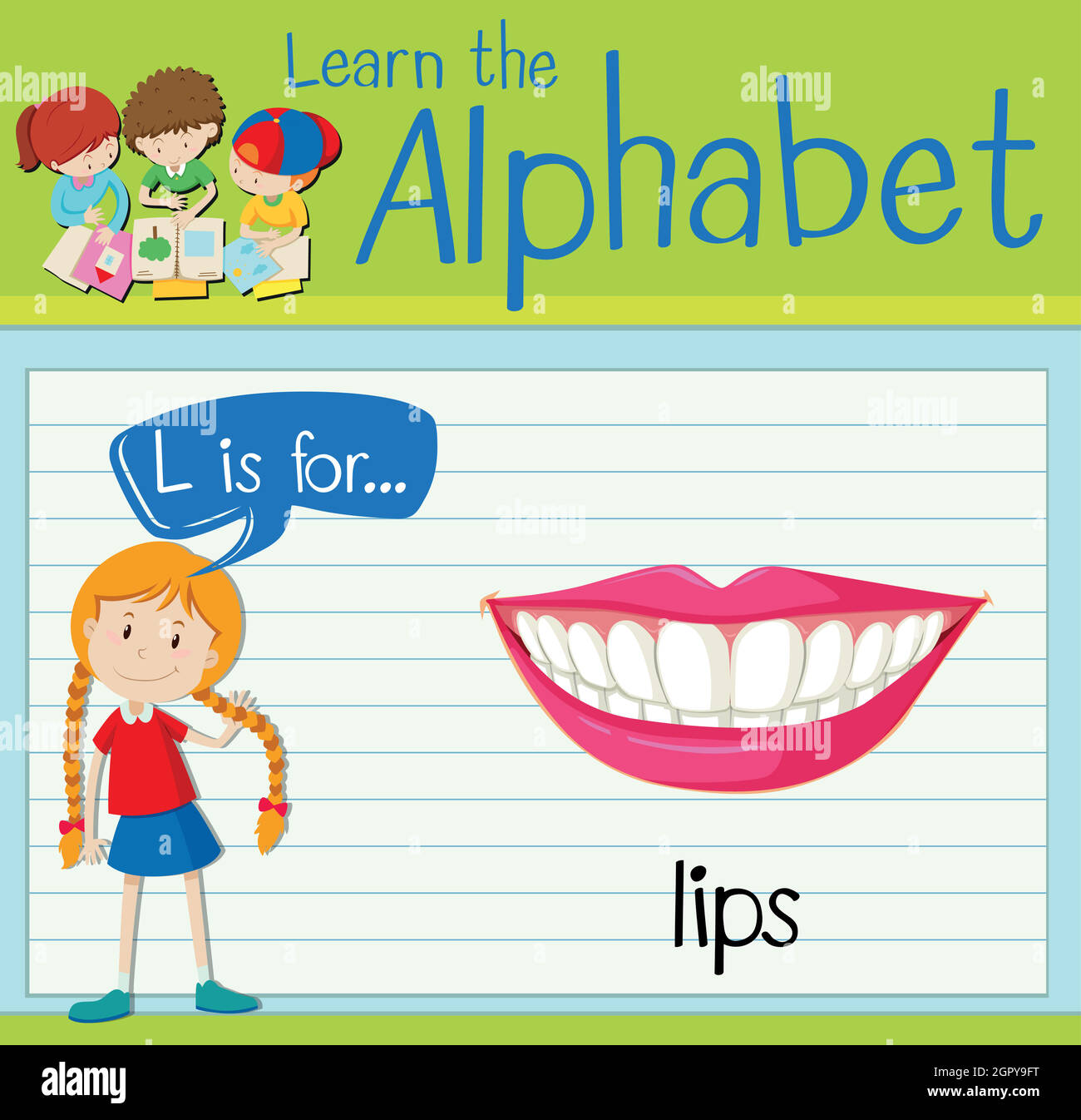 Flashcard letter L is for lips Stock Vector Image & Art - Alamy