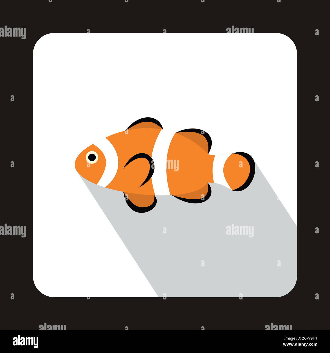 Cute clown fish icon, flat style Stock Vector Image & Art - Alamy