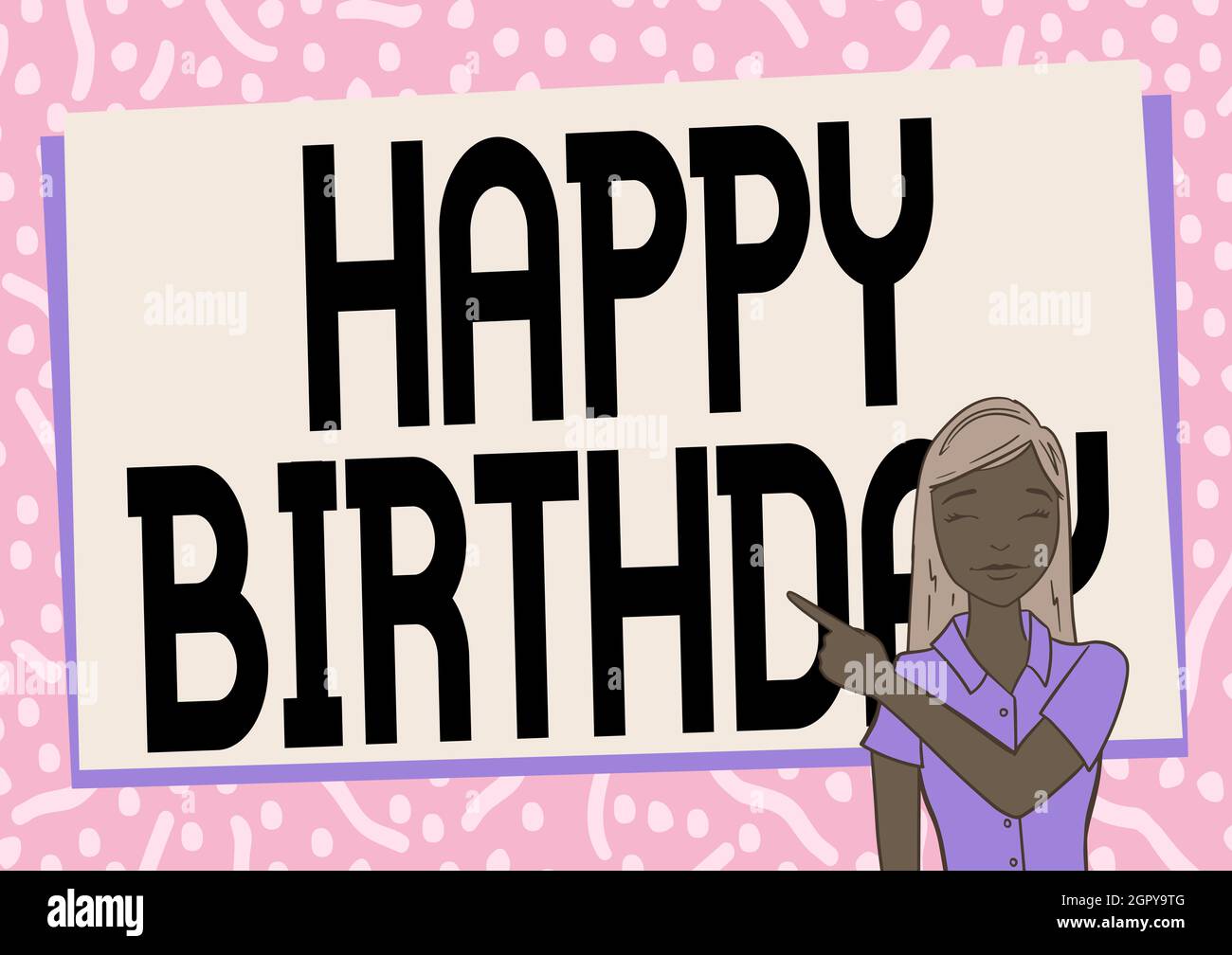 Hand writing sign Happy Birthday. Concept meaning The birth anniversary ...