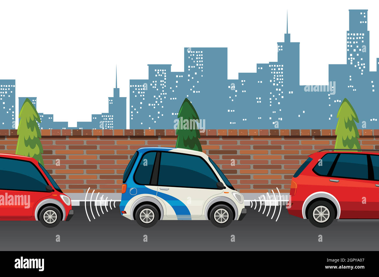 Electric car city traffic Stock Vector Images - Alamy