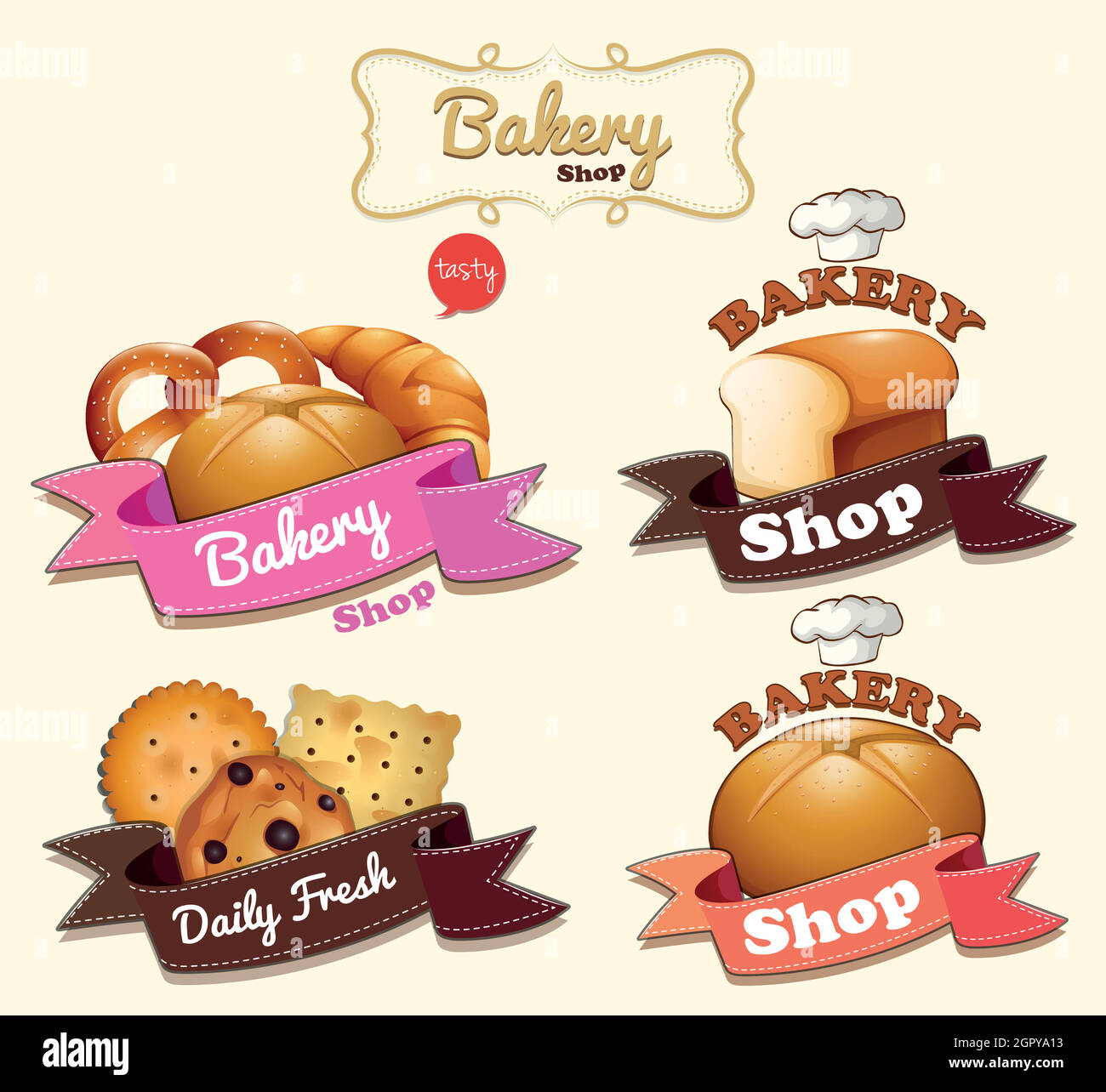Bakery shop logo design Stock Vector Image & Art - Alamy