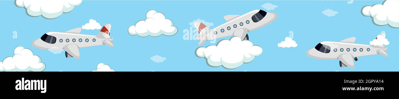 Three airplanes flying in sky Stock Vector Image & Art - Alamy