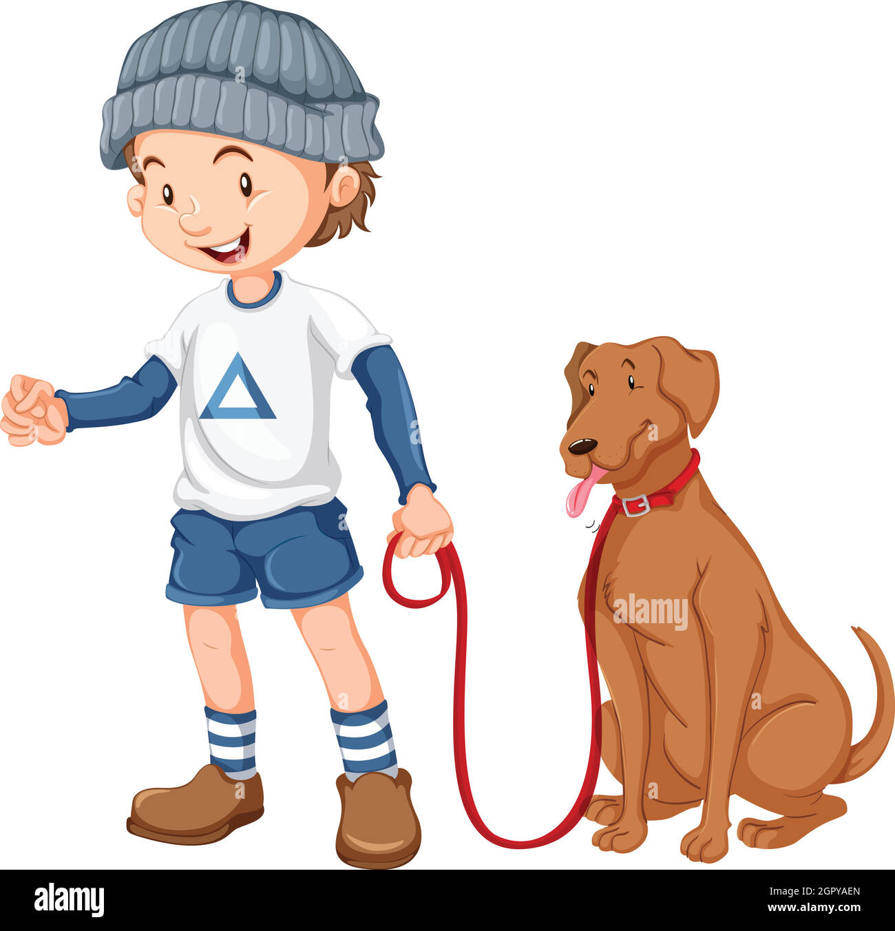Boy drawing dog Stock Vector Images - Alamy