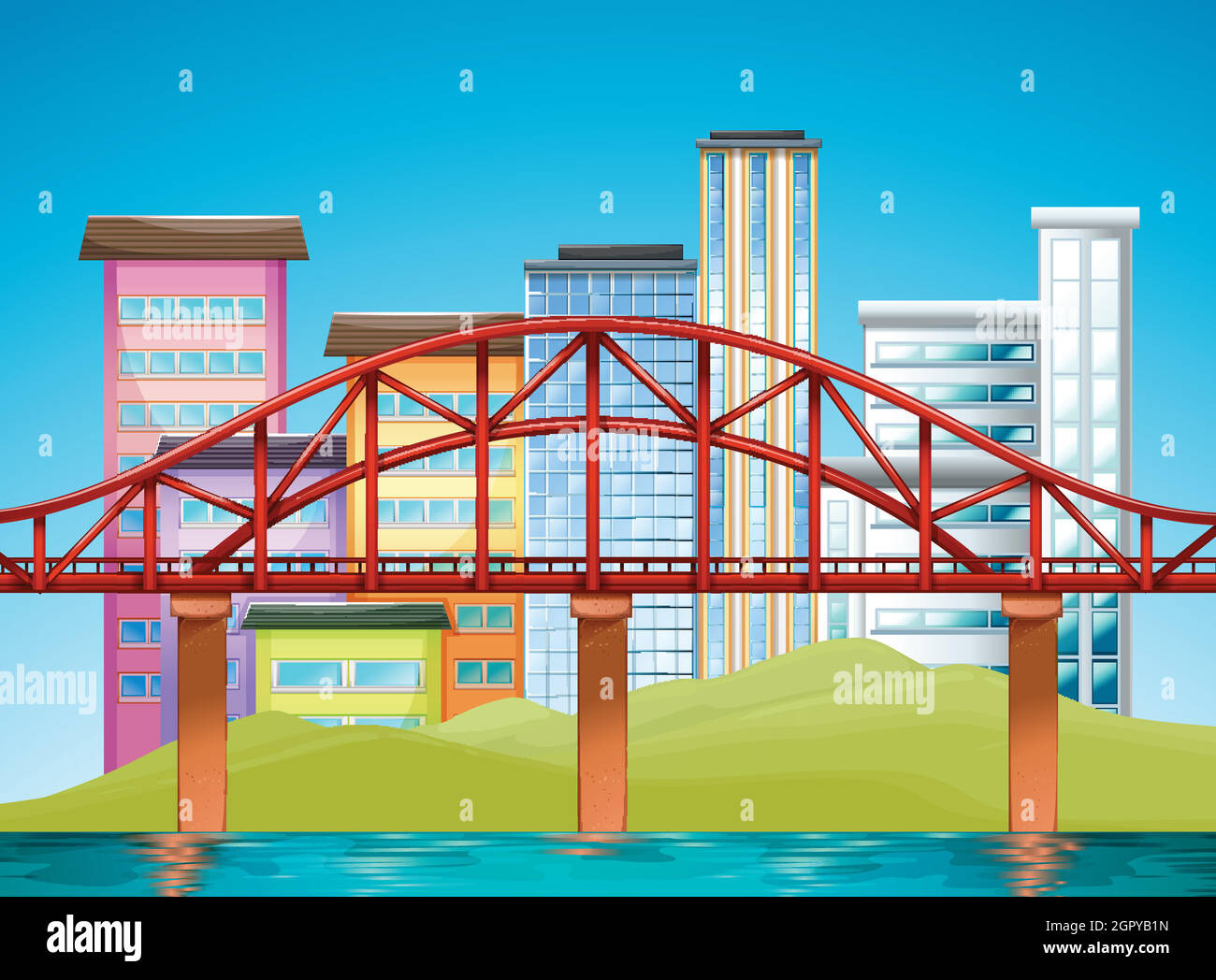 Downtown town town buildings buildings Stock Vector Images - Alamy
