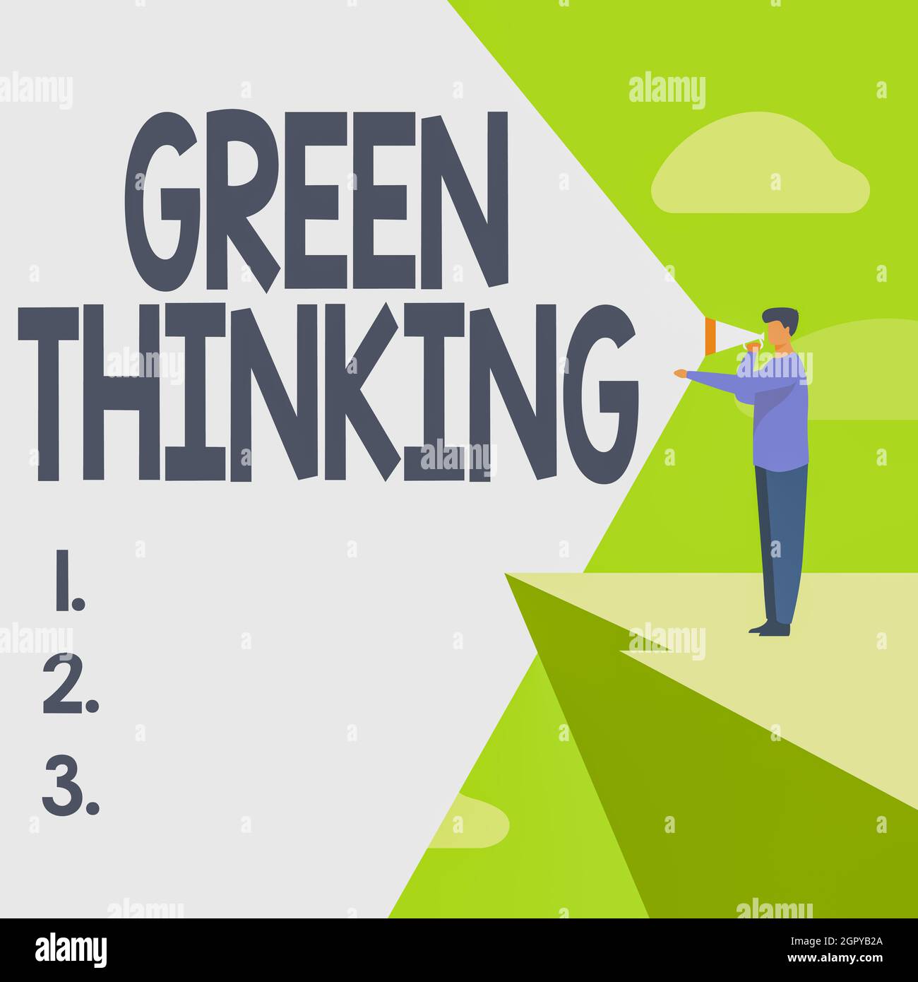 Sign displaying Green Thinking. Business approach Taking ction to make ...