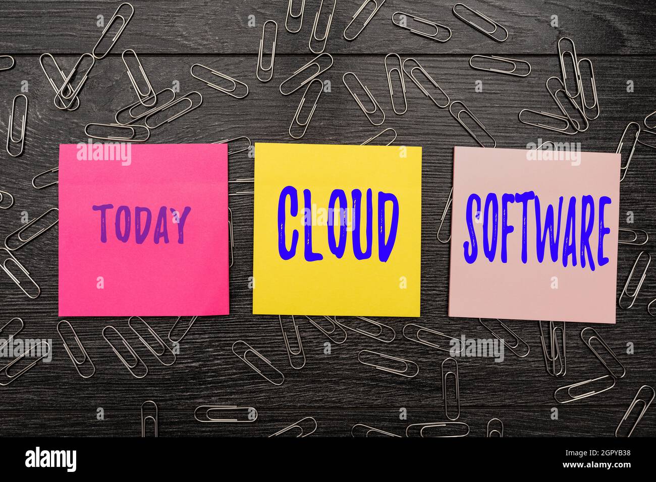 Hand writing sign Cloud Software. Business idea Programs used in Storing Accessing data over the ...