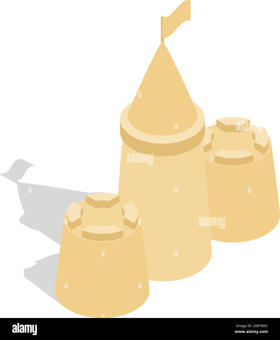Sandcastle icon in isometric 3d style Stock Vector Image & Art - Alamy
