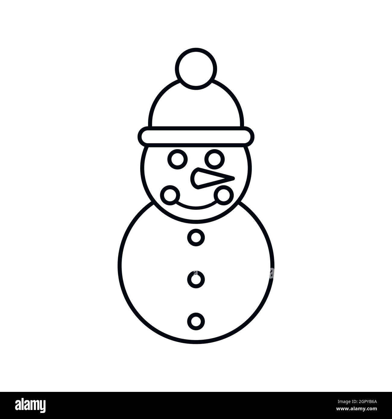 Snowman icon, outline style Stock Vector Image & Art - Alamy