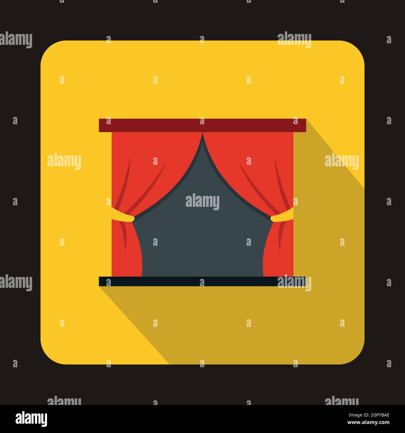 Theater stage with a red curtain icon Stock Vector Image & Art - Alamy
