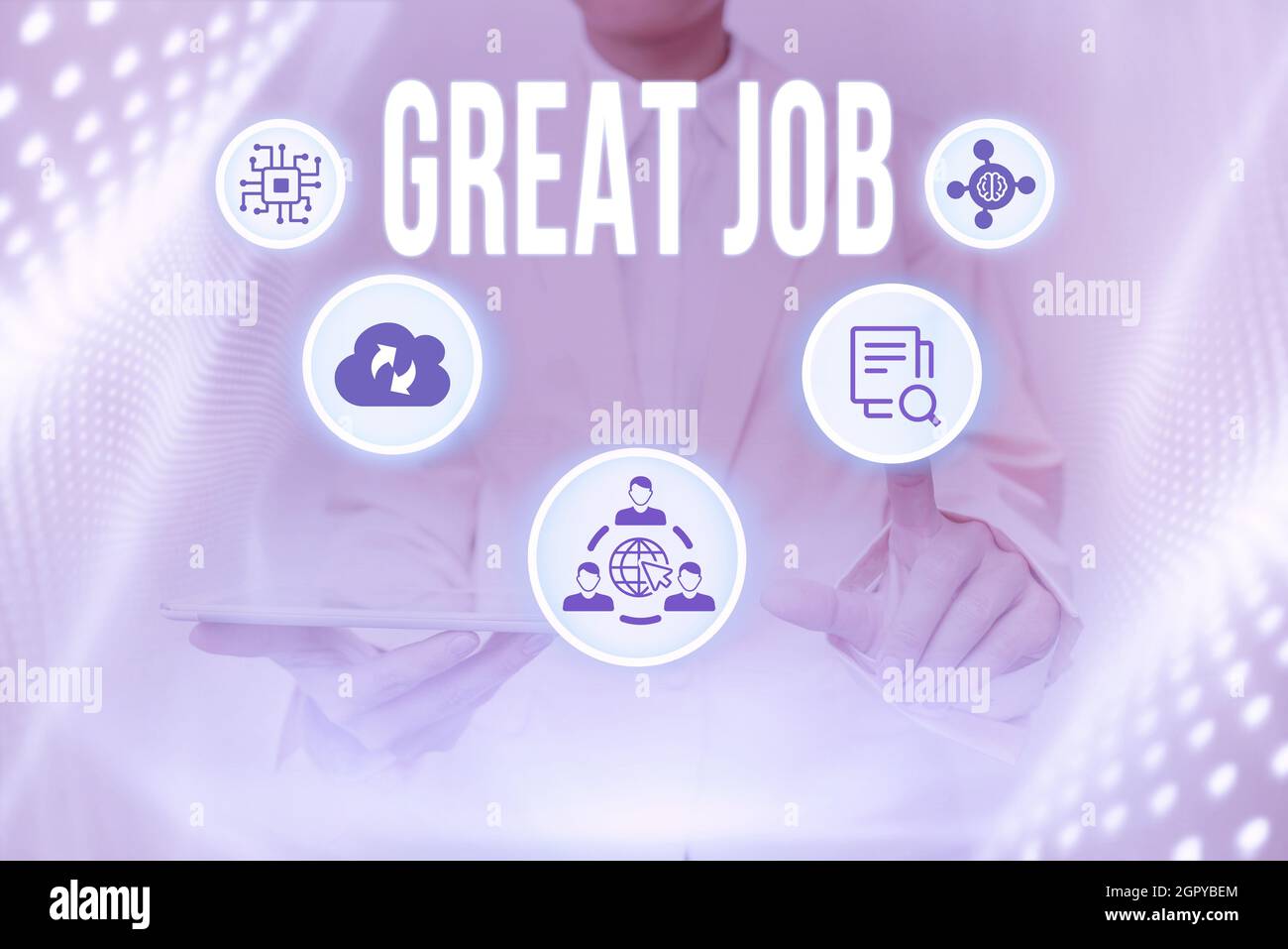 Conceptual caption Great Job. Business showcase used praising someone for something they have ...