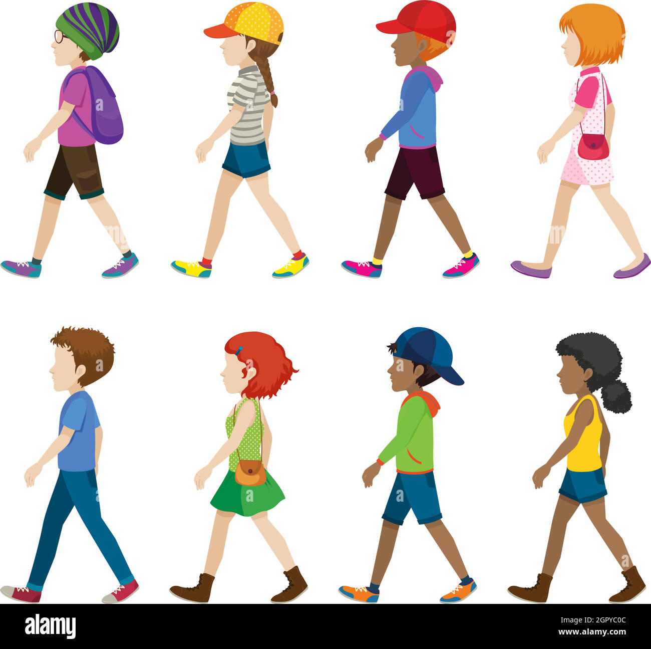 Fashionable teenagers walking Stock Vector Image & Art - Alamy