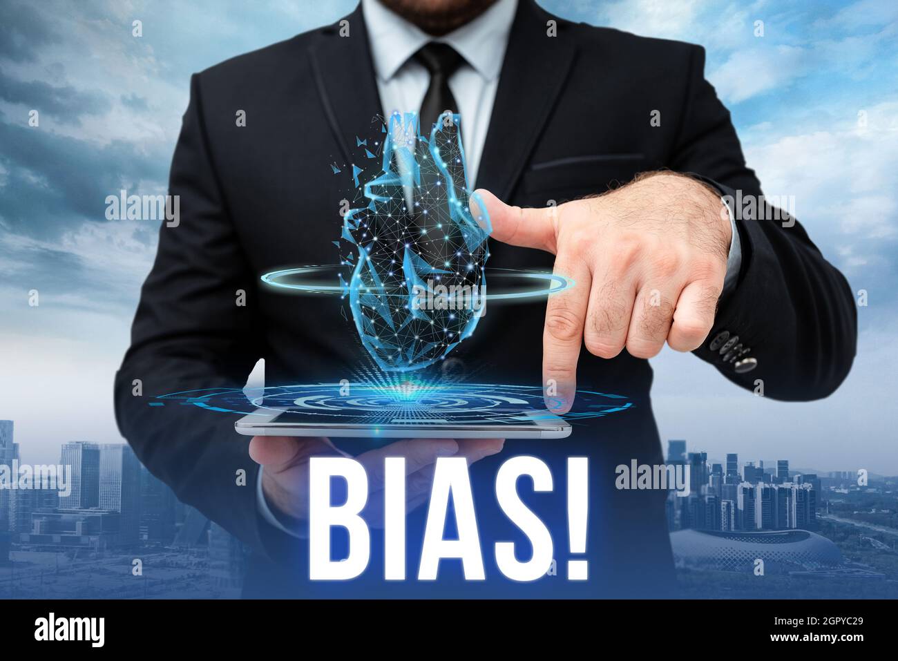 Hand writing sign Bias. Business overview inclination or prejudice for ...