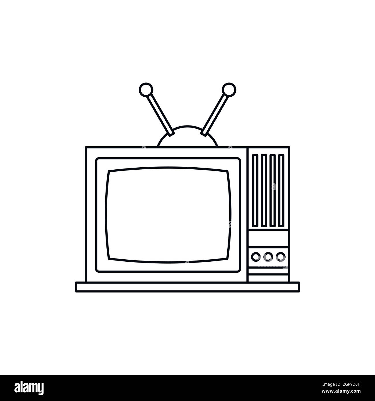 Retro TV icon, outline style Stock Vector Image & Art - Alamy