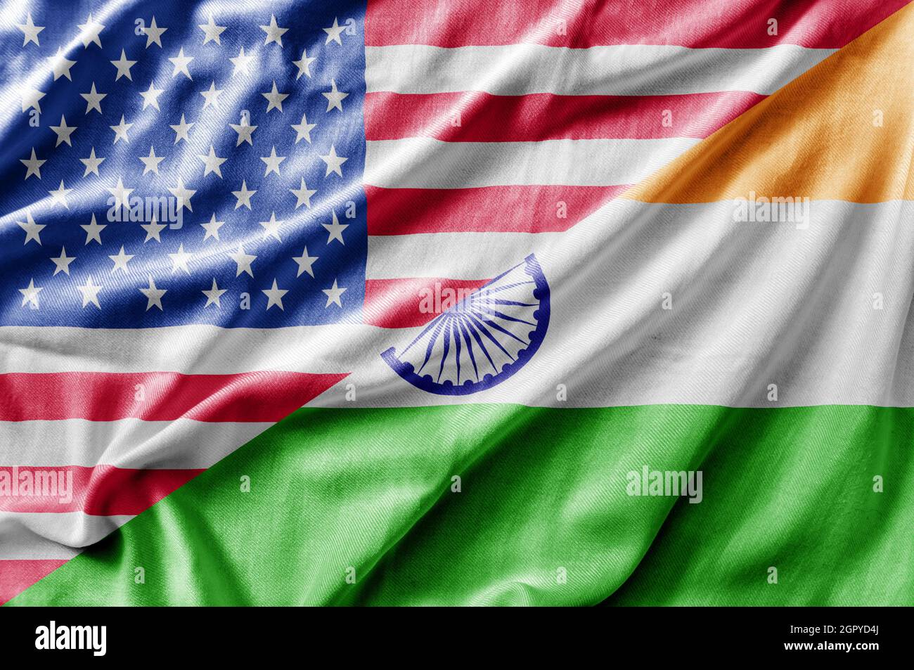 Mixed USA and India flag, three dimensional render Stock Photo - Alamy
