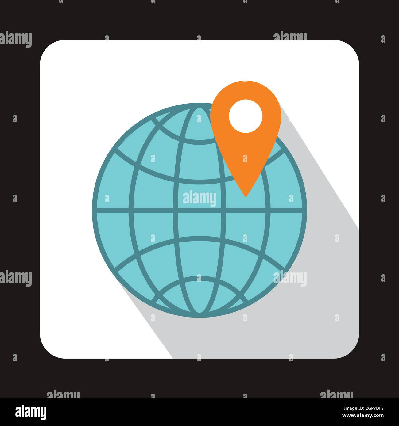 Globe and map pointer icon,flat style Stock Vector Image & Art - Alamy