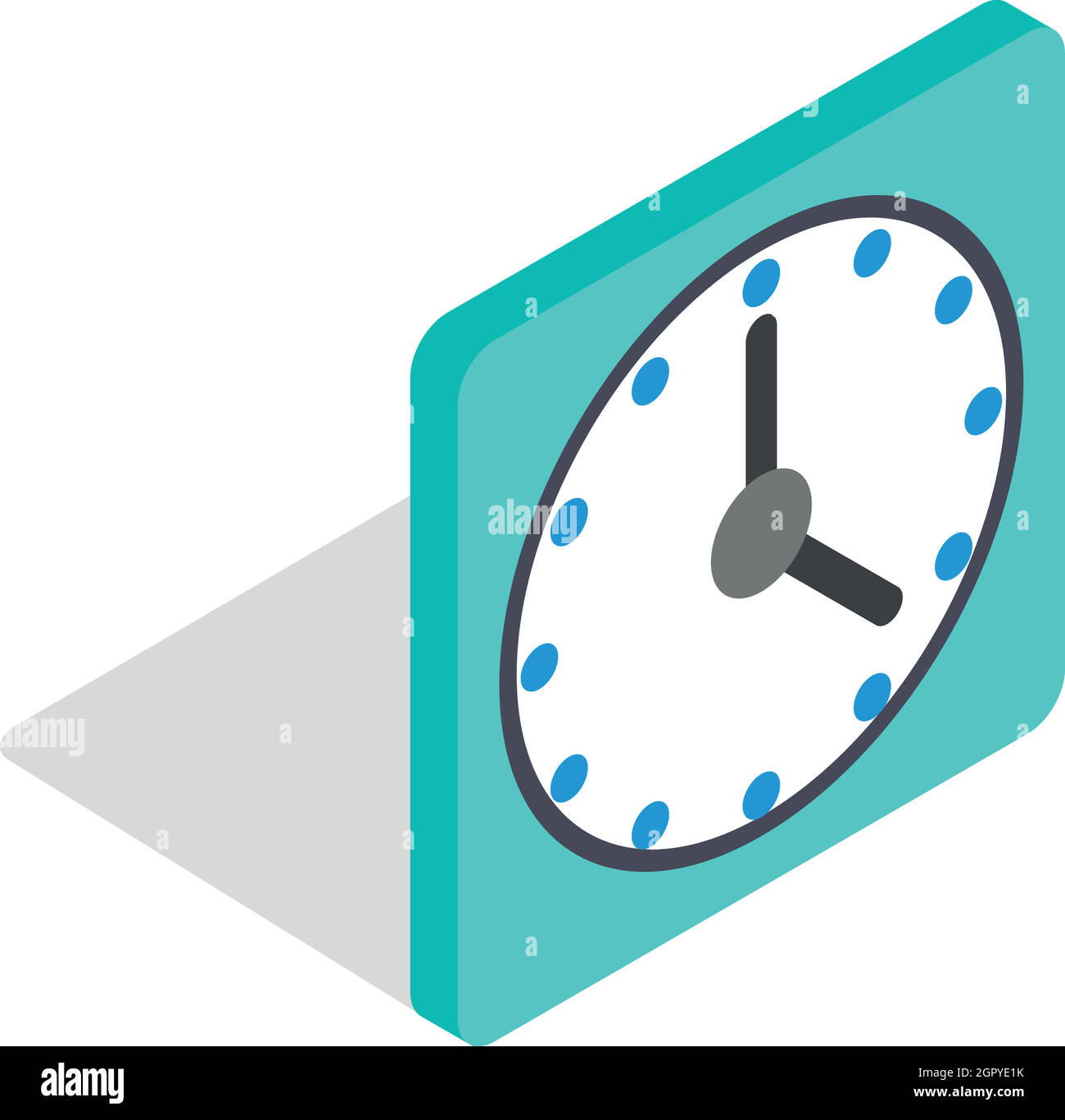 Square wall clock icon, isometric 3d style Stock Vector Image & Art - Alamy