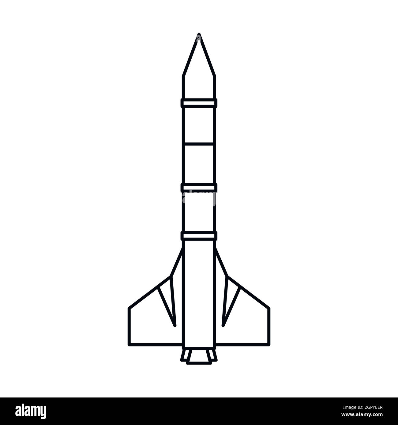 Rocket icon in line Cut Out Stock Images & Pictures - Alamy