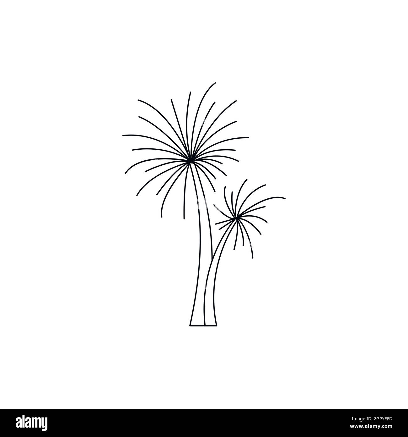 Outline tropic palm leaf Stock Vector Images - Alamy