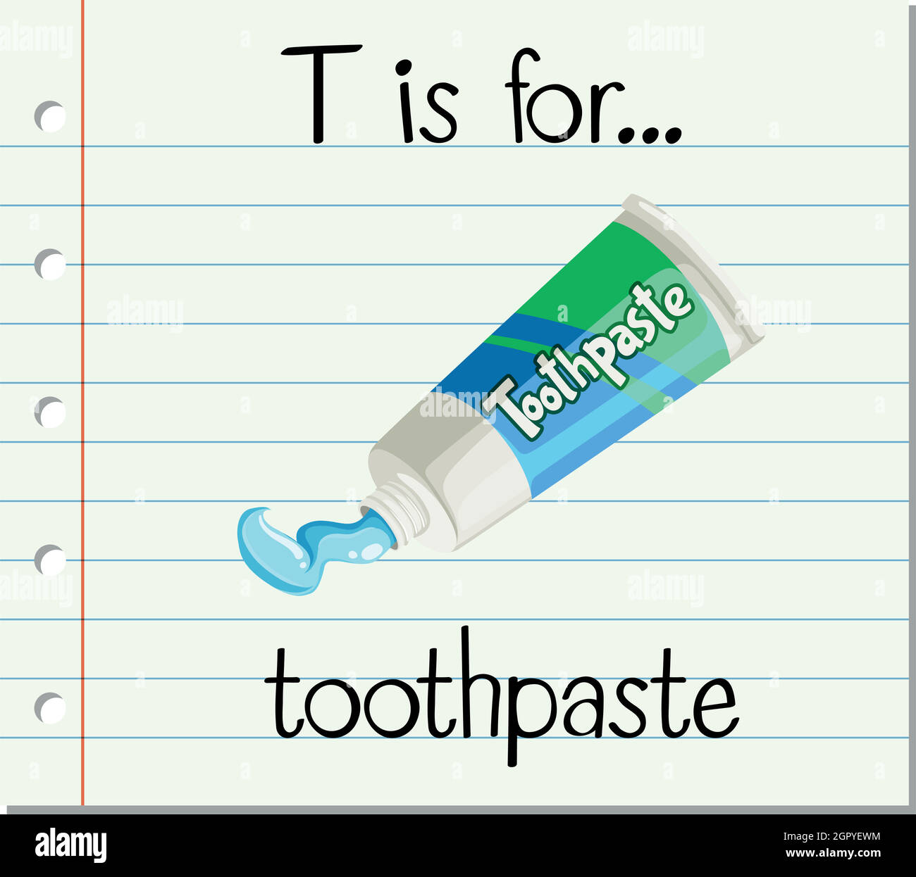Flashcard letter T is for toothpaste Stock Vector Image & Art - Alamy