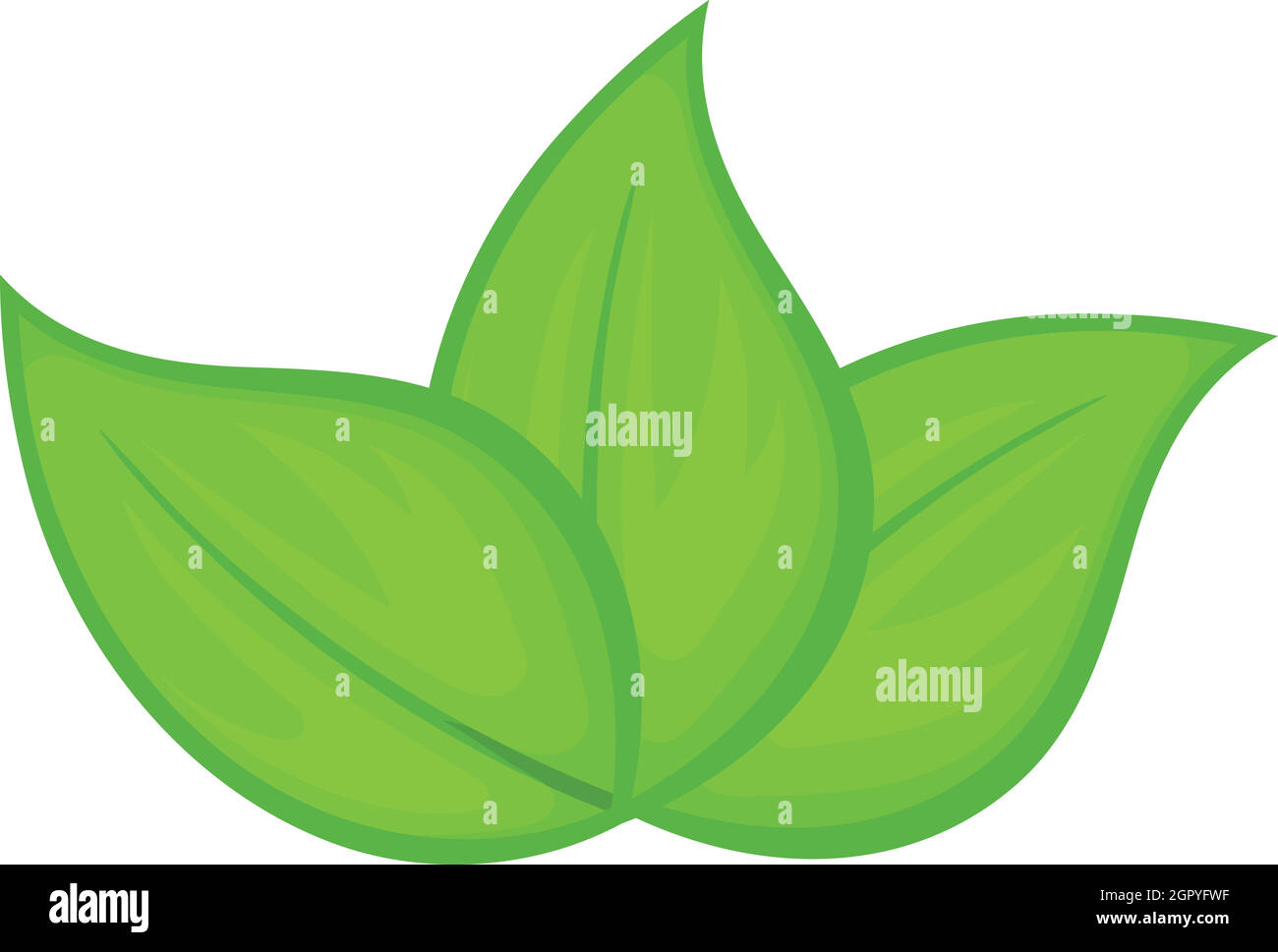 Green leaves icon, cartoon style Stock Vector Image & Art - Alamy