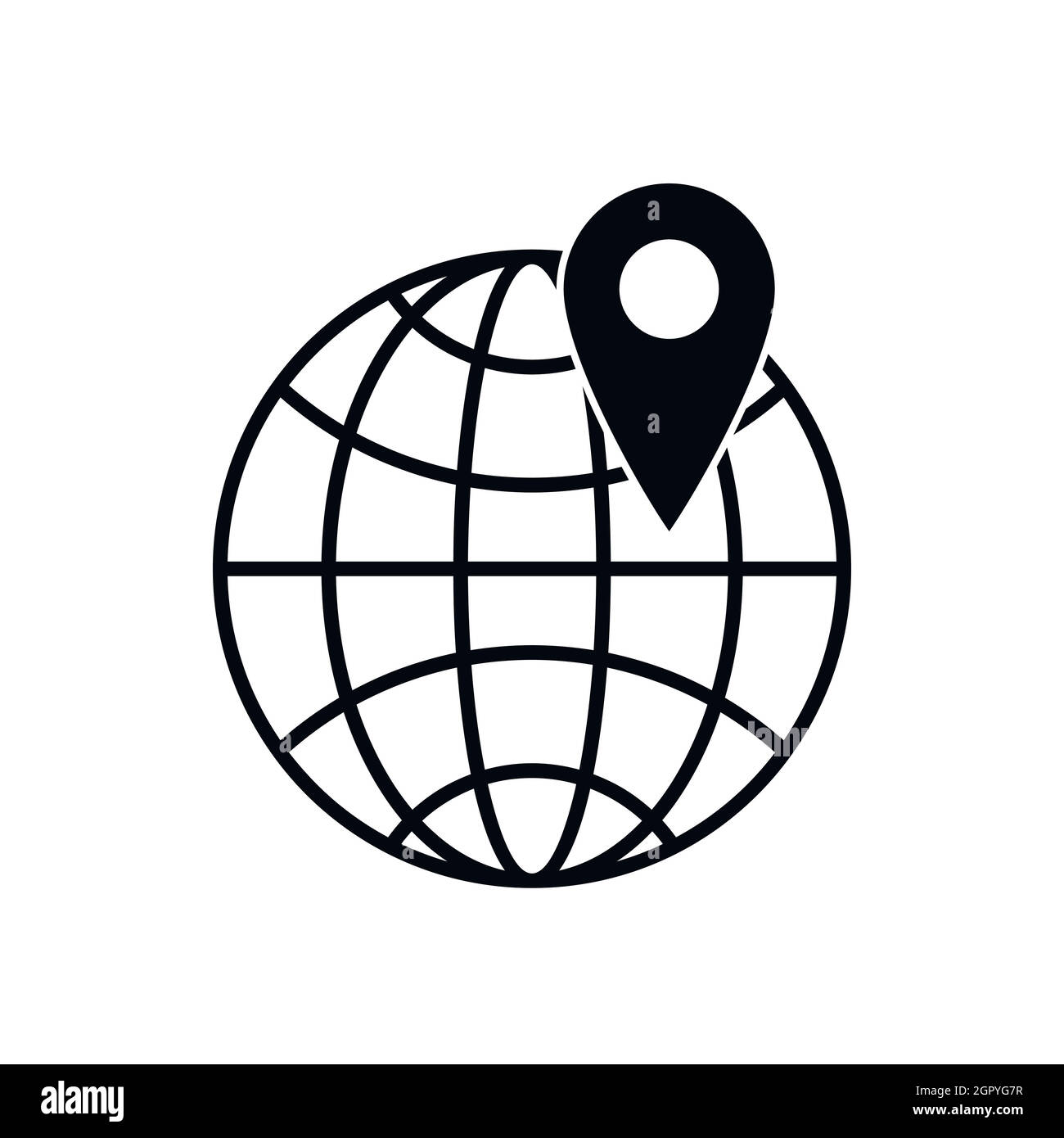Globe location pin icon Cut Out Stock Images & Pictures - Alamy