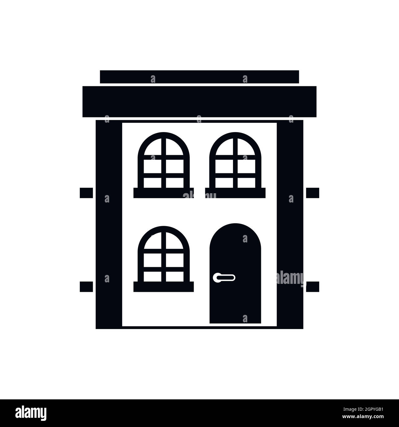 Two-storey residential house icon, simple style Stock Vector Image ...