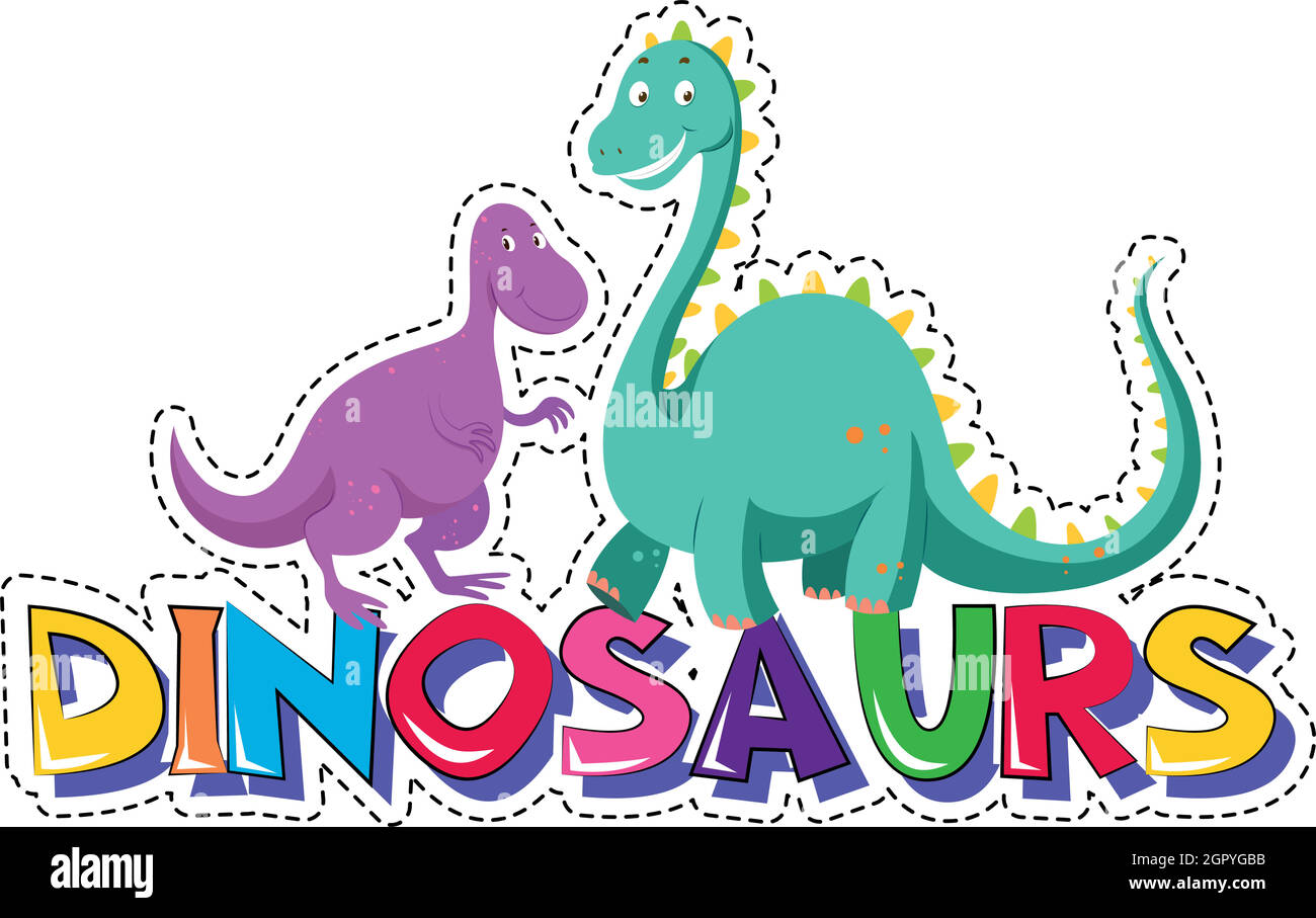 Sticker template for word dinosaurs Stock Vector Image & Art - Alamy