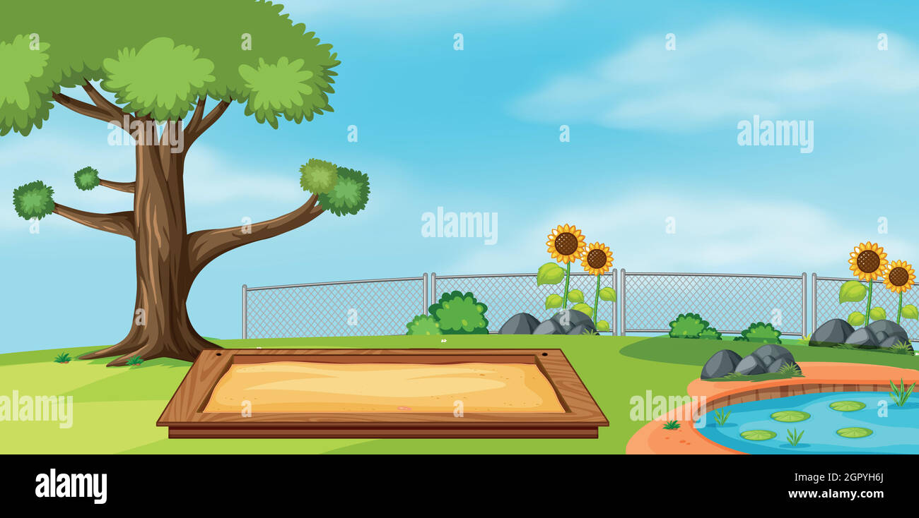 Scenic view pond park Stock Vector Images - Alamy