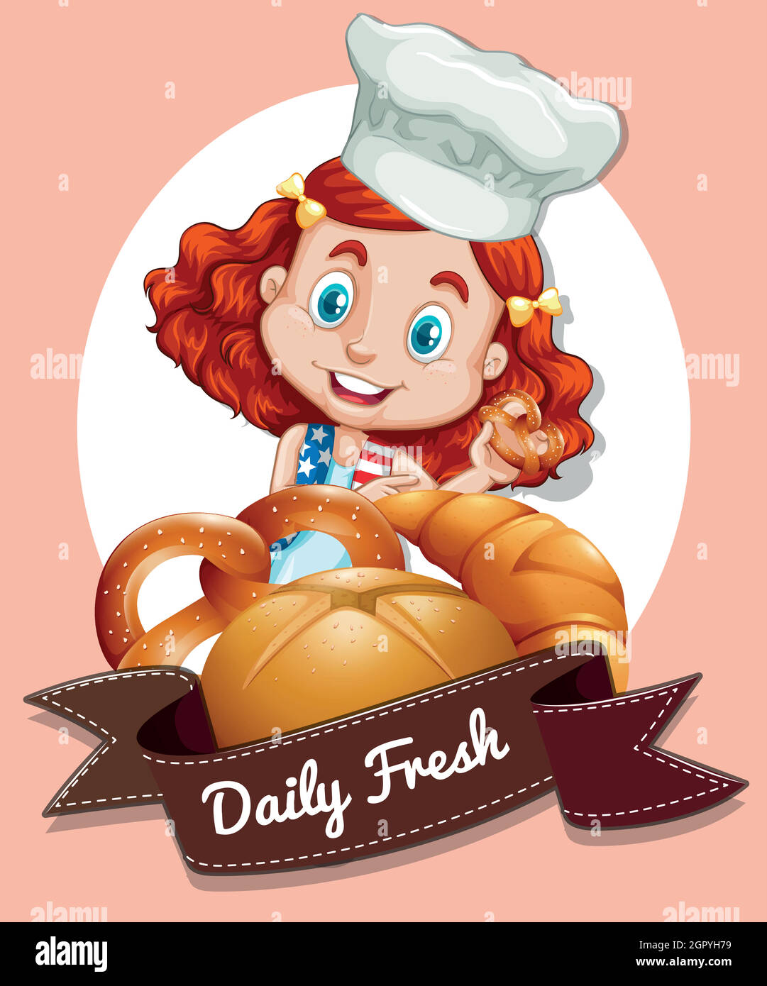 Logo design with girl and bakery Stock Vector Image & Art - Alamy