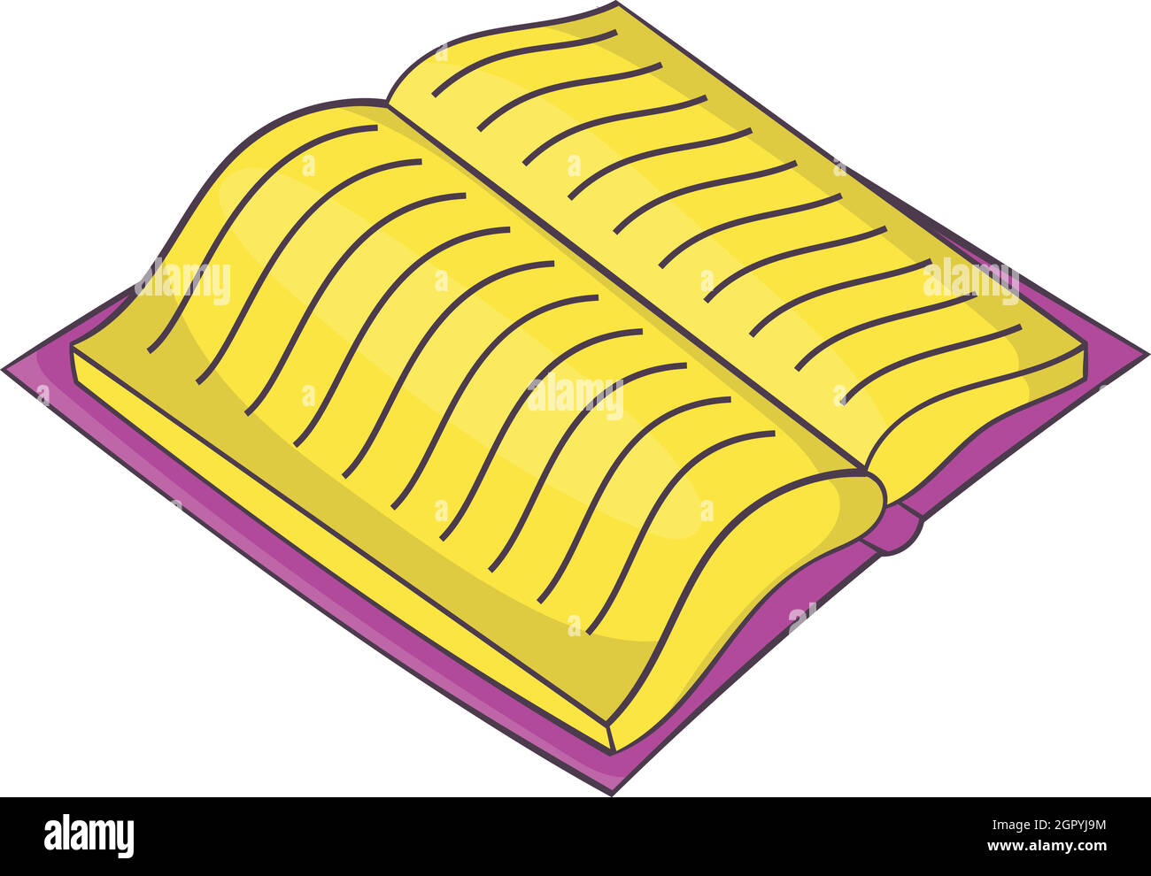 Open thick book with text icon, cartoon style Stock Vector Image & Art ...