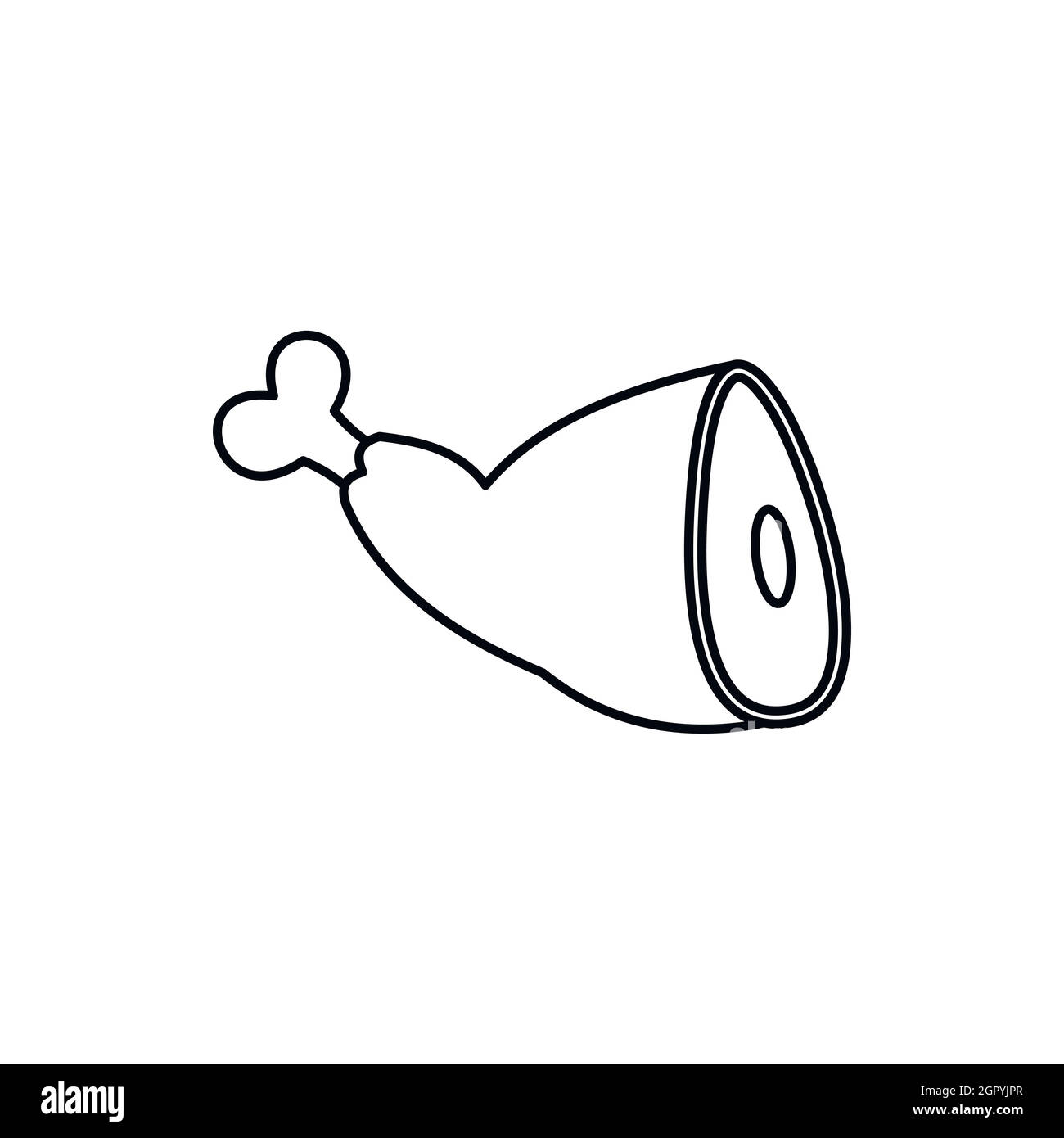 Pork meat icon outline Cut Out Stock Images & Pictures - Alamy