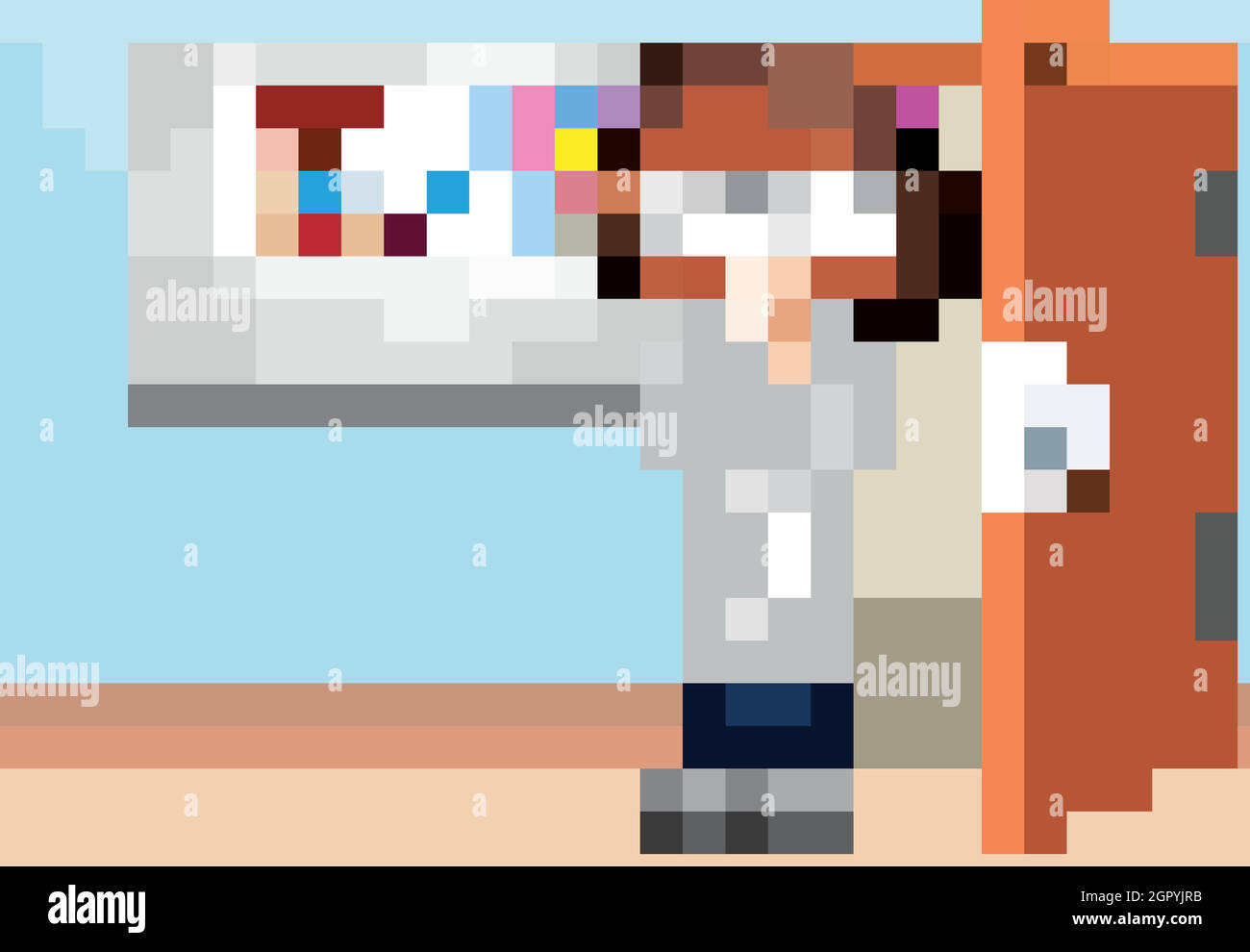 Elementary school class female teacher Stock Vector Images - Alamy