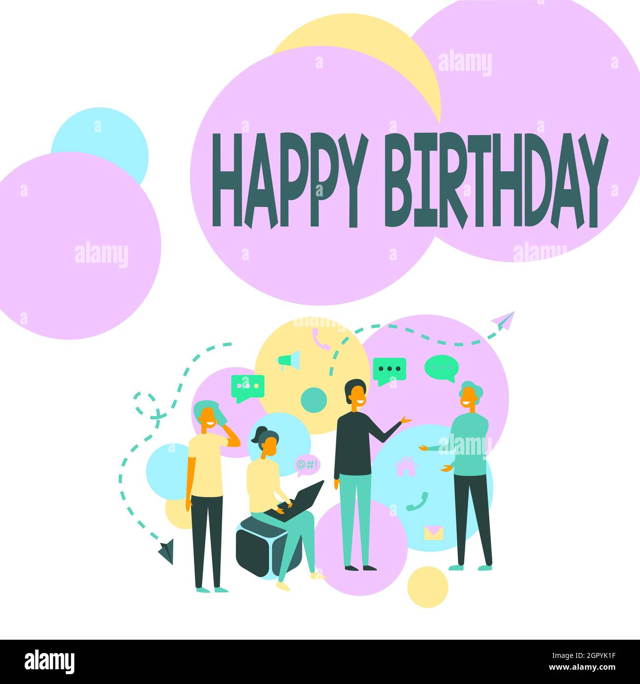 Text showing inspiration Happy Birthday. Internet Concept The birth ...
