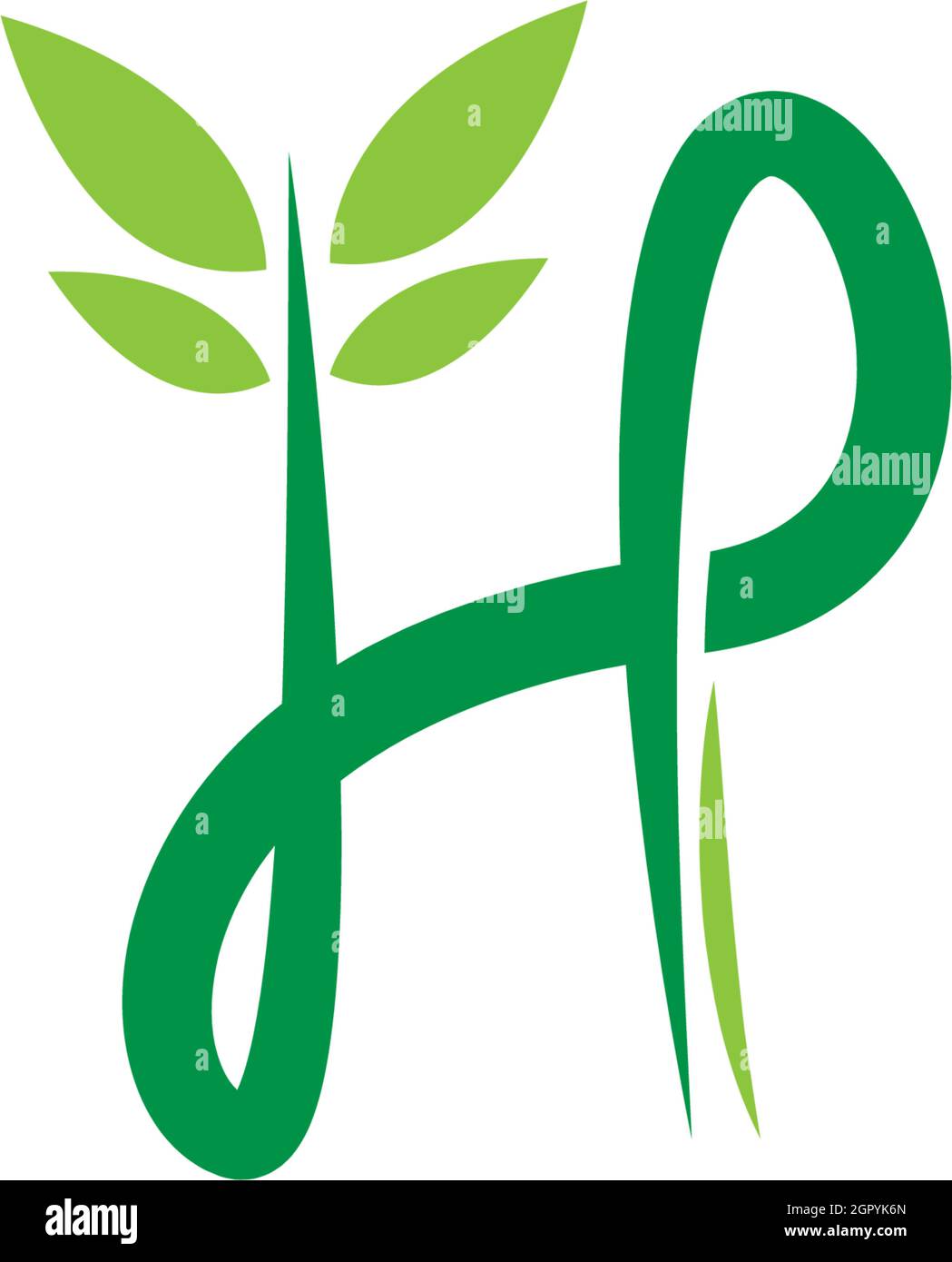 Vines template design, shrubs forming letter H illustration Stock ...