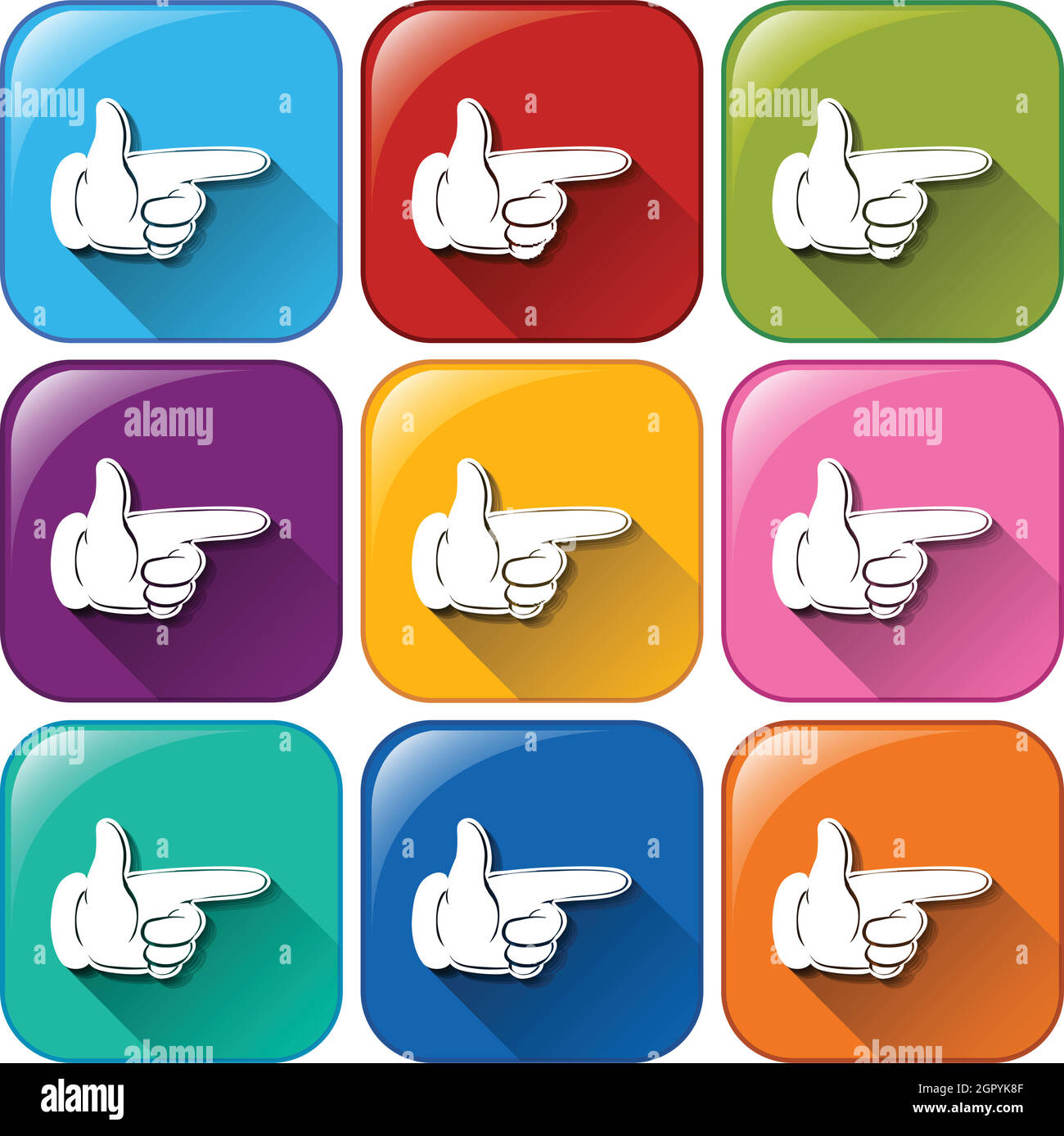 Icons with fingers pointing Stock Vector Image & Art - Alamy