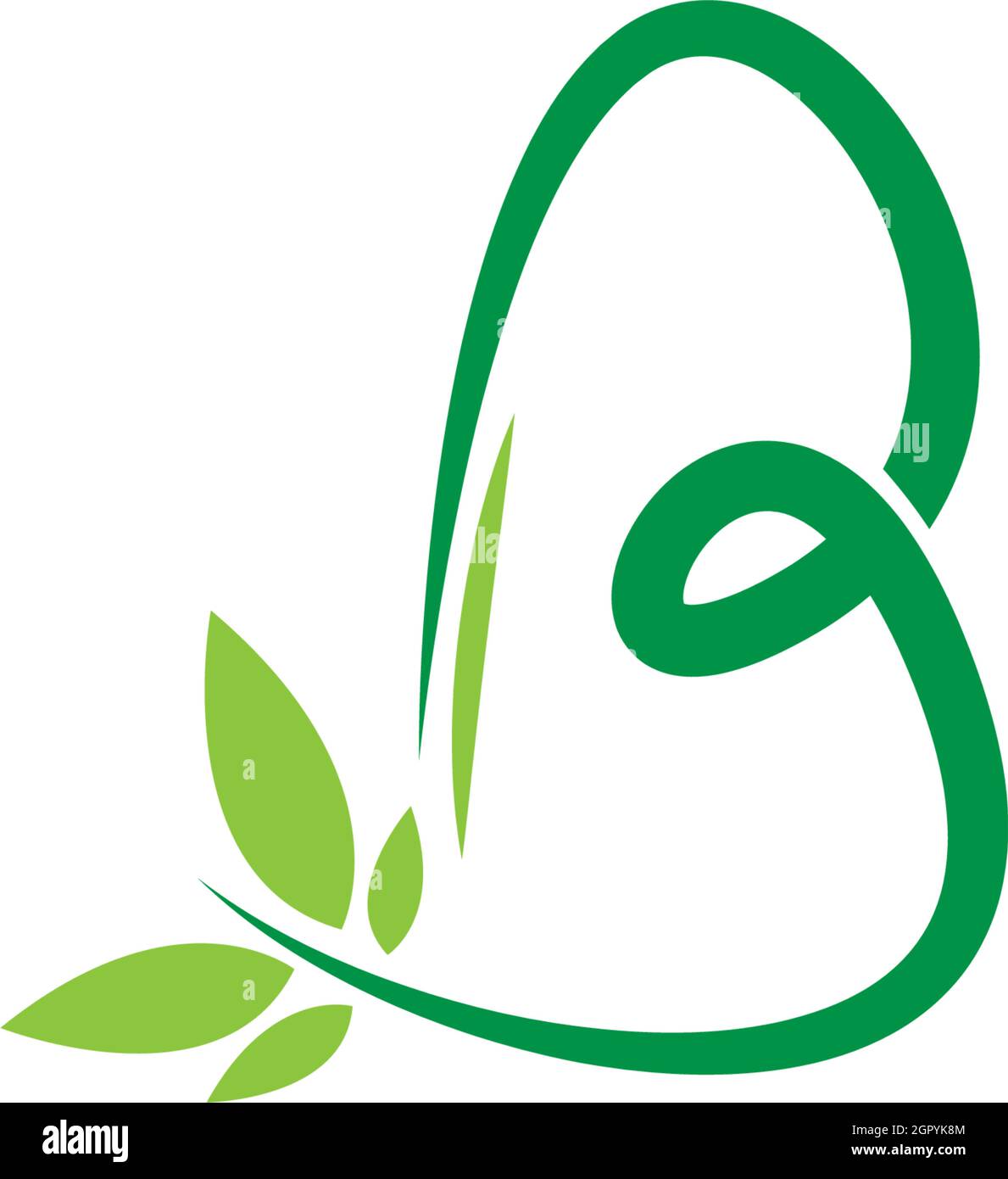 Vines template design, shrubs forming letter B illustration Stock ...