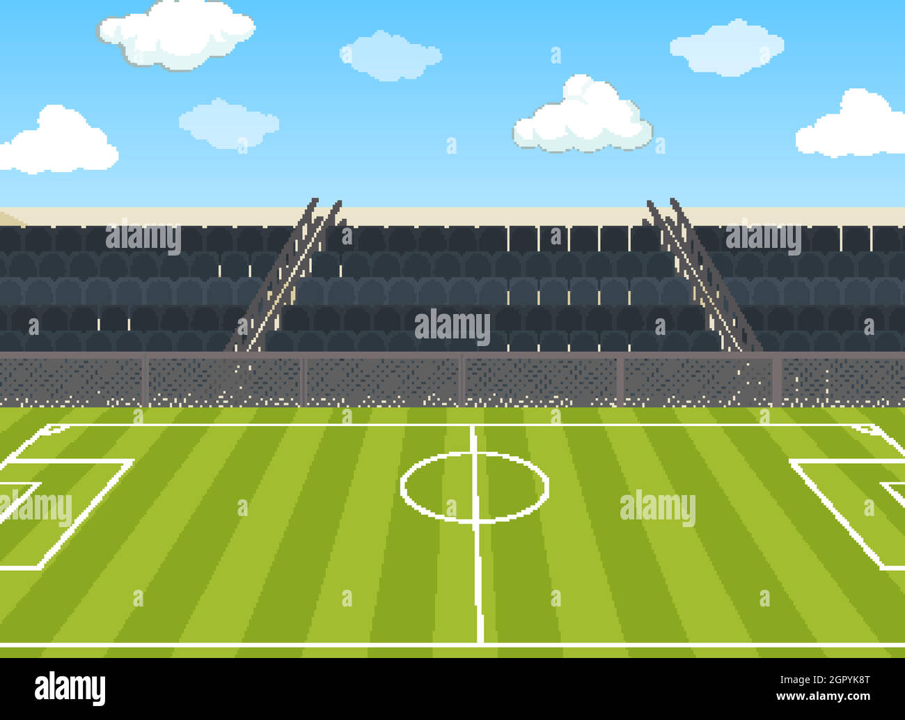Background scene with football field and stadium Stock Vector Image ...